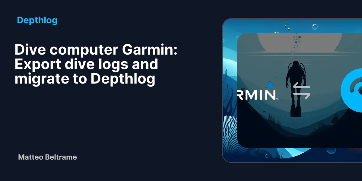 Dive computer Garmin: Export dive logs and migrate to Depthlog | Depthlog
